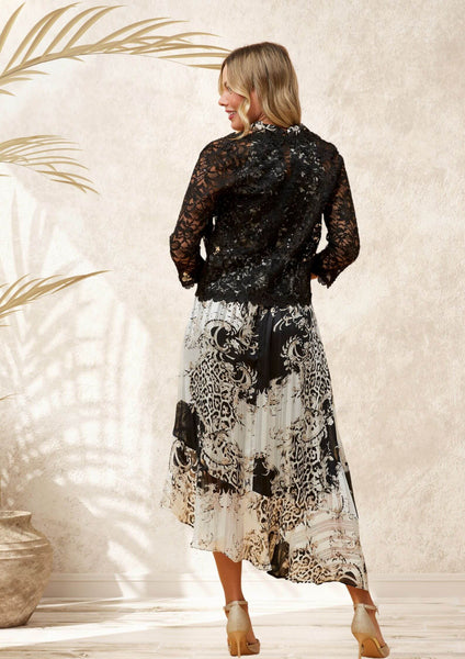 Black Lace Beaded Cocktail Cardigan Bolero Top – Frangipani Living