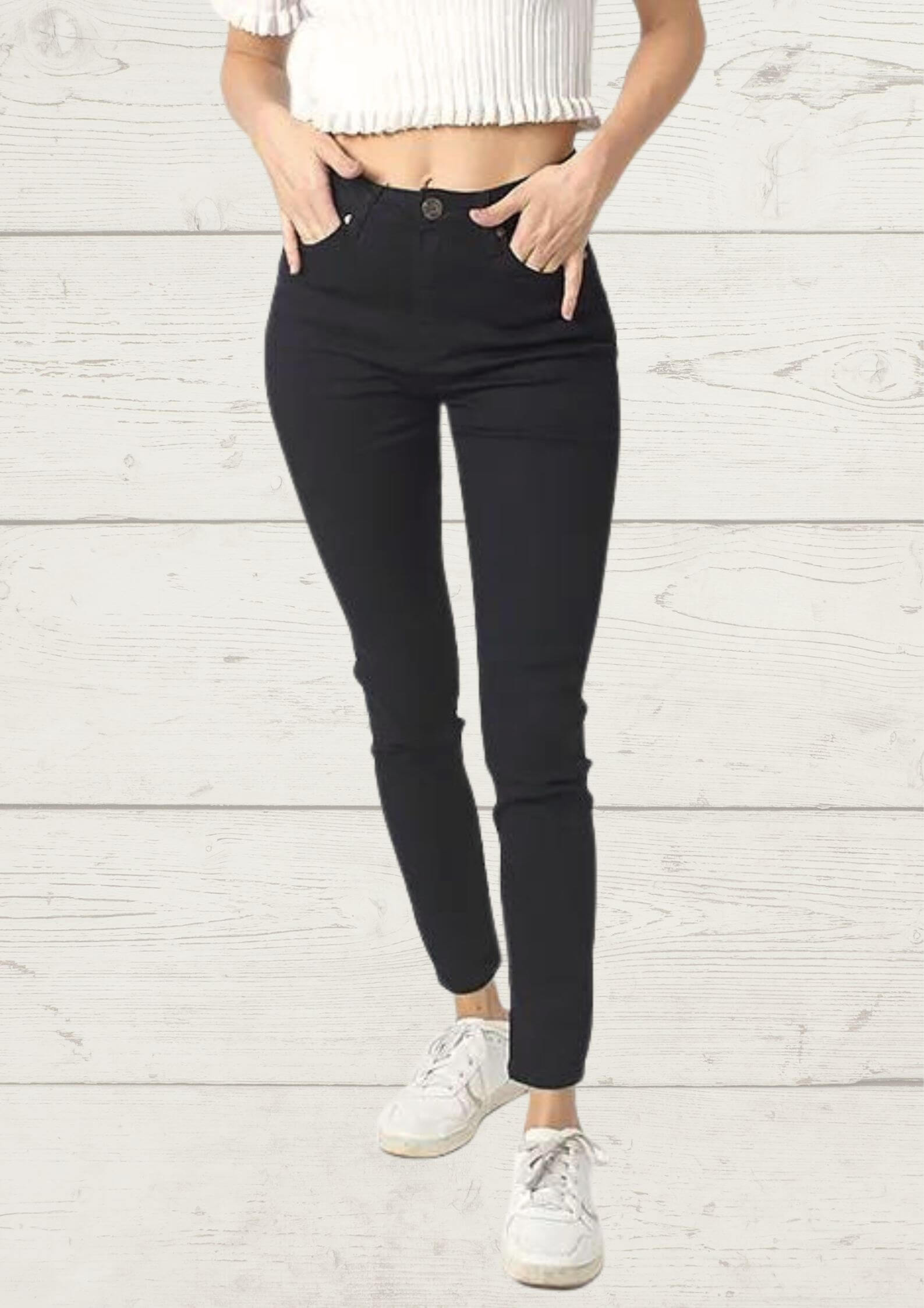 Super Comfort Stretch Skinny Jeans in Black by Wakee – Frangipani Living